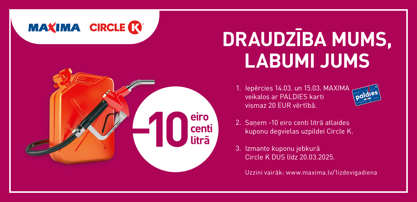Maximas Paldies kartes īpašniekiem | Circle K